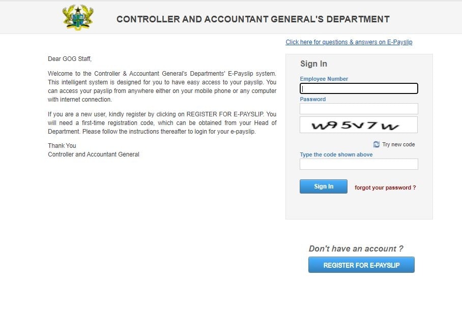 E-Payslip Login - Ways To Access, Check, Print & Download CAGD Gogpayslip